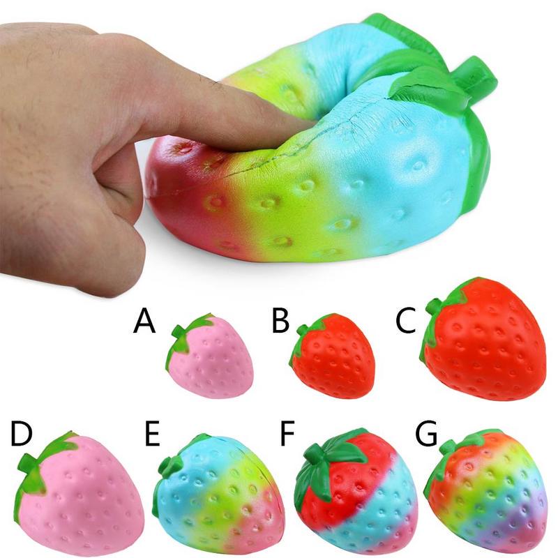 Buy Squishy Simulation Lifelike Strawberry Stress Release Toys PU Slow ...