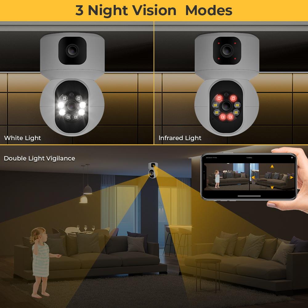 Cheap 4MP 2160p Dual Lens IP WiFi Camera Wireless Baby Monitor AI ...