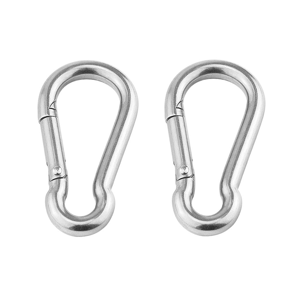 2PCS M5*50mm Multifunctional 304 Stainless Steel SNAP HOOK Carabiner ...