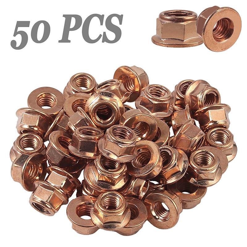 Buy 50x M8 Copper Flashed 8 Mm Exhaust Manifold Nut Nuts High ...