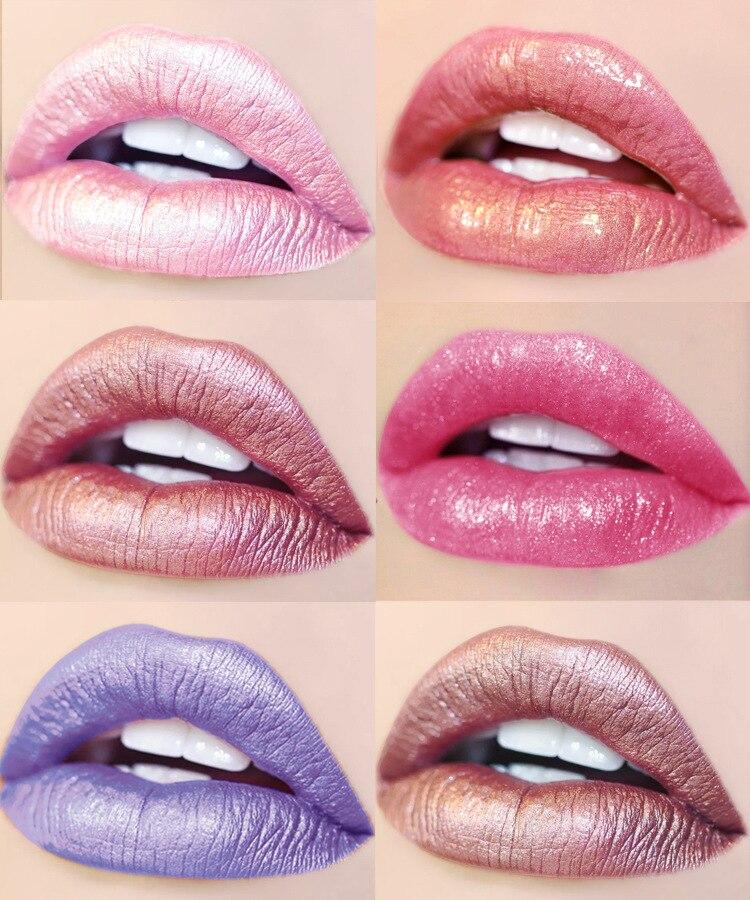 Buy 1PCS Metallic Lip Color Cosmetics Waterproof Lip Gloss Gold Shimmer ...