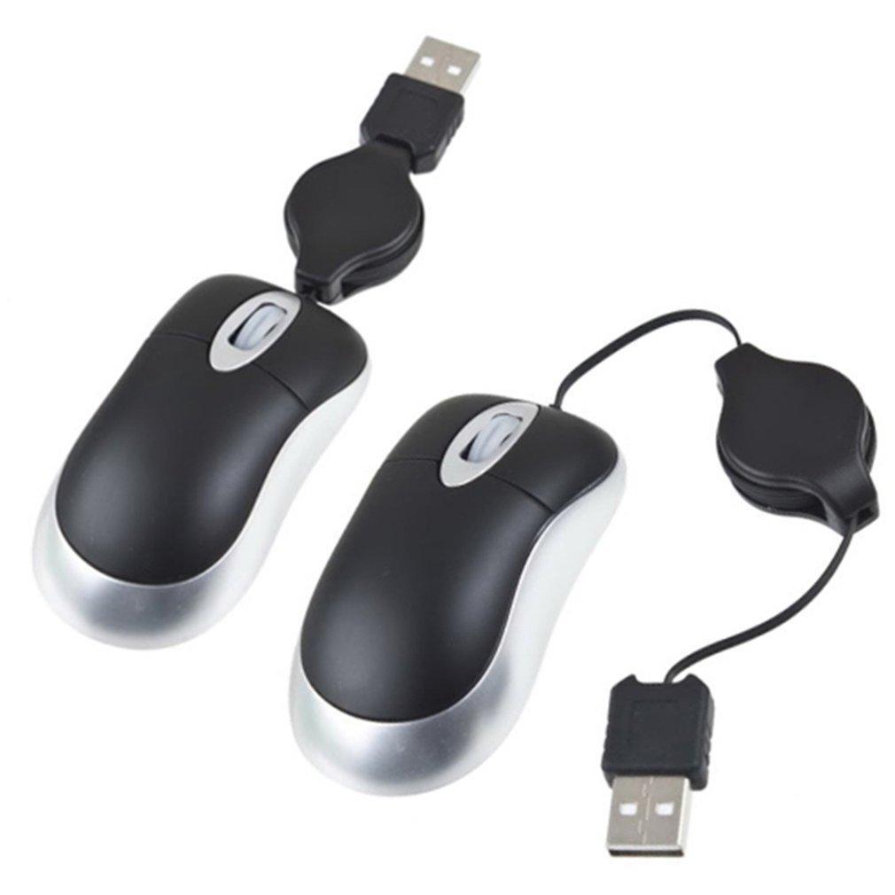 Buy Mini Retractable USB Optical Scroll Wheel black Mouse for PC Laptop ...
