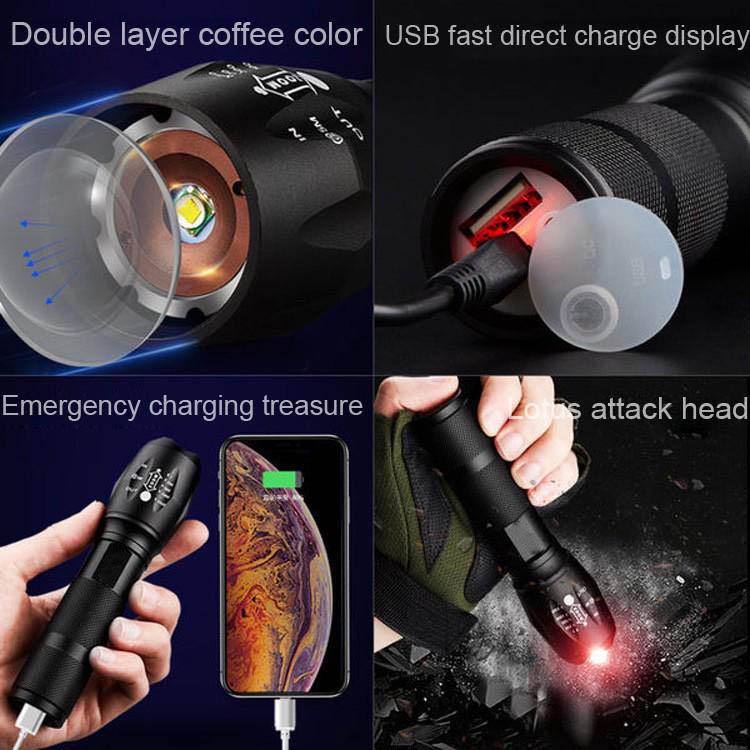 Buy Flashlight USB Rechargeable Ultra Bright Waterproof LED Torch Lamp ...
