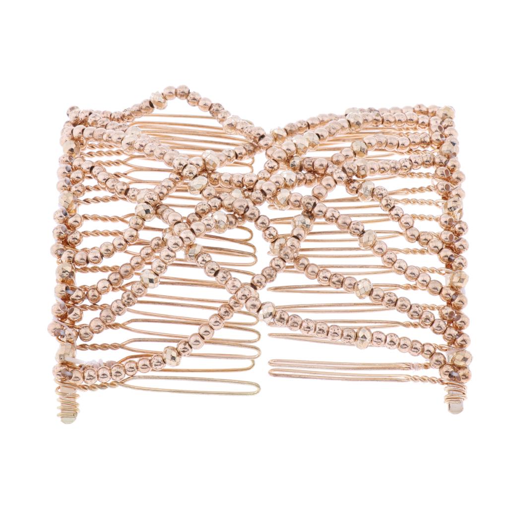 Buy Womens Magic Hair Combs Beads Double Clips Stretchy Accessories at ...