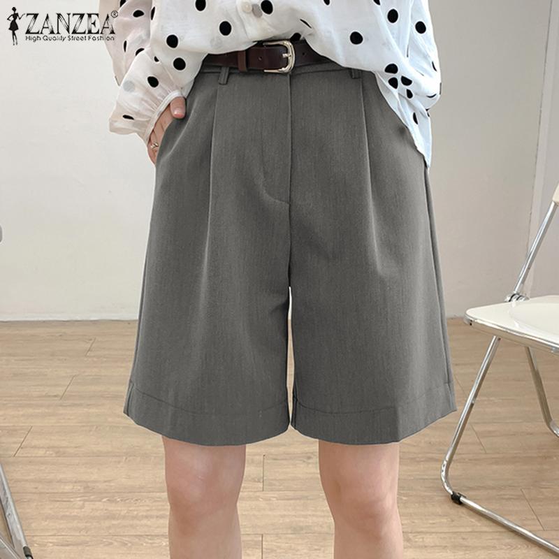 Buy ZANZEA Women Summer Casual Zipper Short Pants Solid Color Loose ...