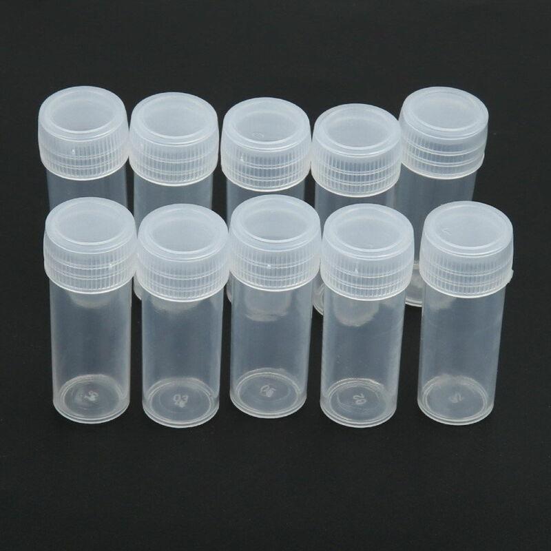Buy 50Pcs 5g Volume Plastic Sample Bottle 5ML Small Bottle Vial Storage ...