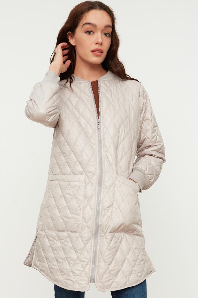 Stone Zipper Closure Quilted Inflatable Coat TWOSS22MO0075 – buy at low ...