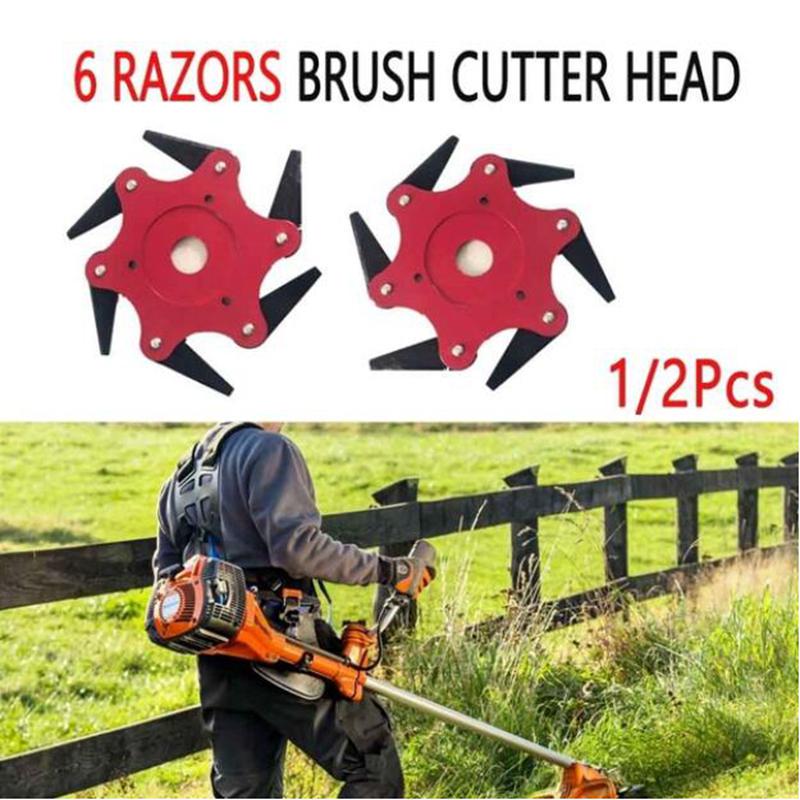 Buy 6 Teeth Brush Trimmer Metal Blades Trimmer Head 65Mn Brush Cutter ...