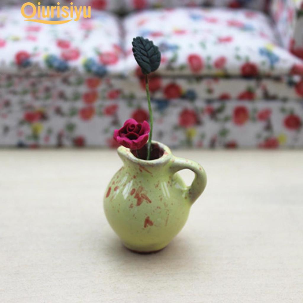 Buy Mini Ceramic Flower Vase Model Toy Dollhouse Miniature Decor ...