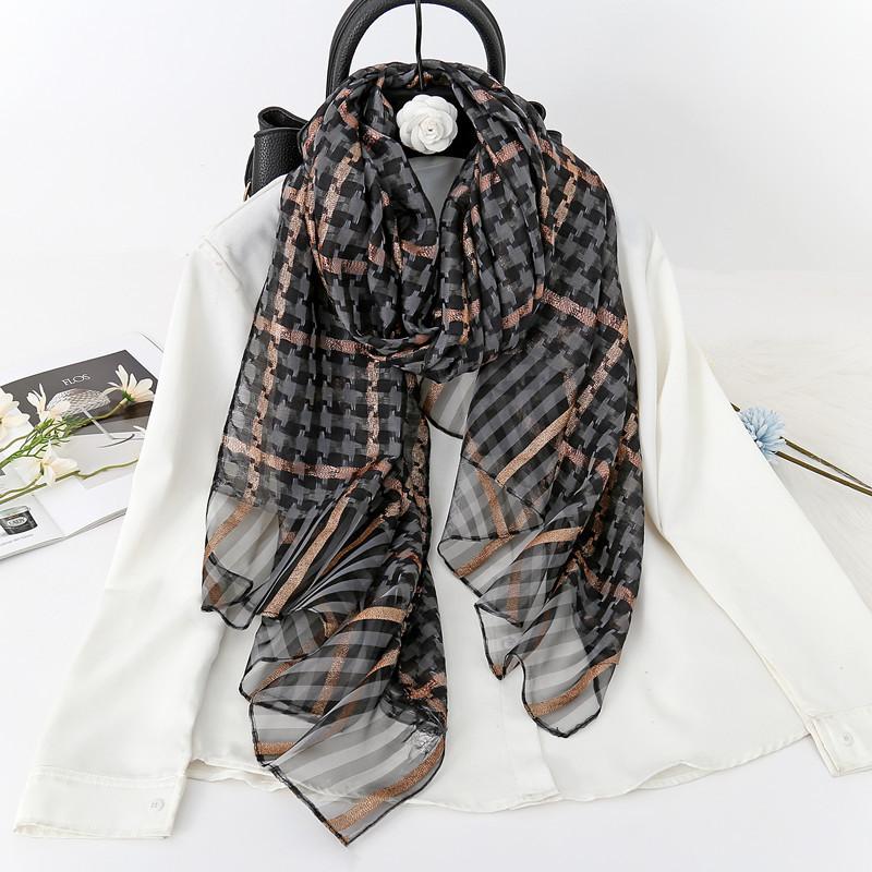 Spring and Autumn Thin Scarf Women's Fashion Striped Comfortable Casual ...