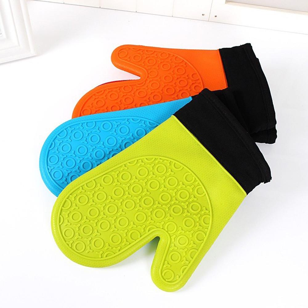 Buy 1Pcs Silicone Cotton Heat Resistant Gloves Pot Holders For Kitchen ...