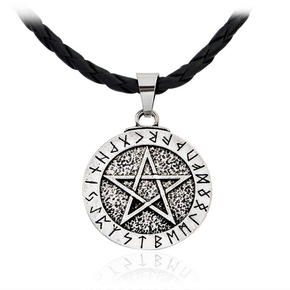 Buy Vintage Blessing Silver Alloy Norse Vikings Myth Wolf Rune Amulet ...