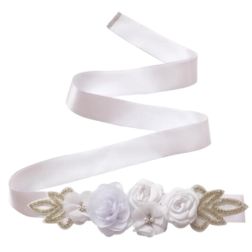 Buy Romantic Fashion Decorations Flower Belt Wedding Belt Elegant Silk ...