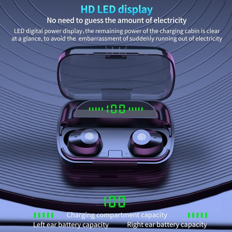 Buy M5 Tws Wireless Headphones 3500mAh Handsfree Bluetooth Headset ...