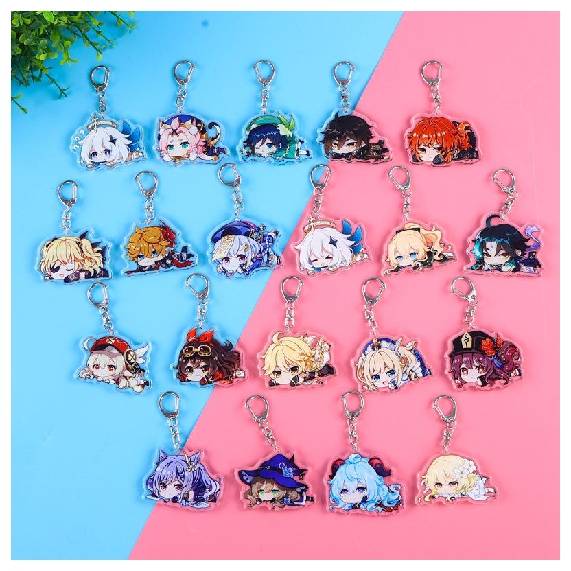 Buy Genshin Impact Zhongli Diluc Venti Paimon Keychain Keyring Base ...
