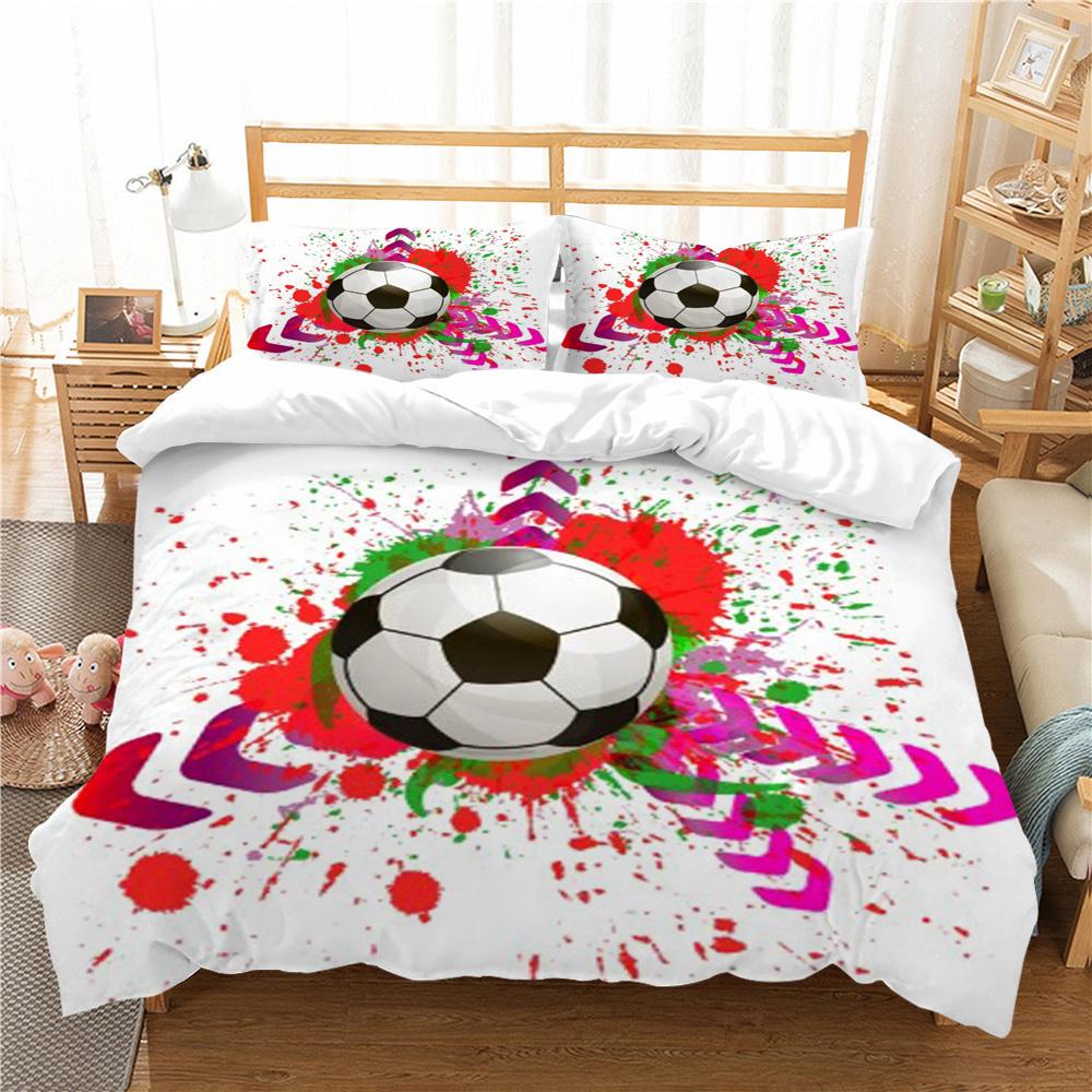 Buy 3D Football Printed Duvet Cover Soccer Breathable Cover King Size ...