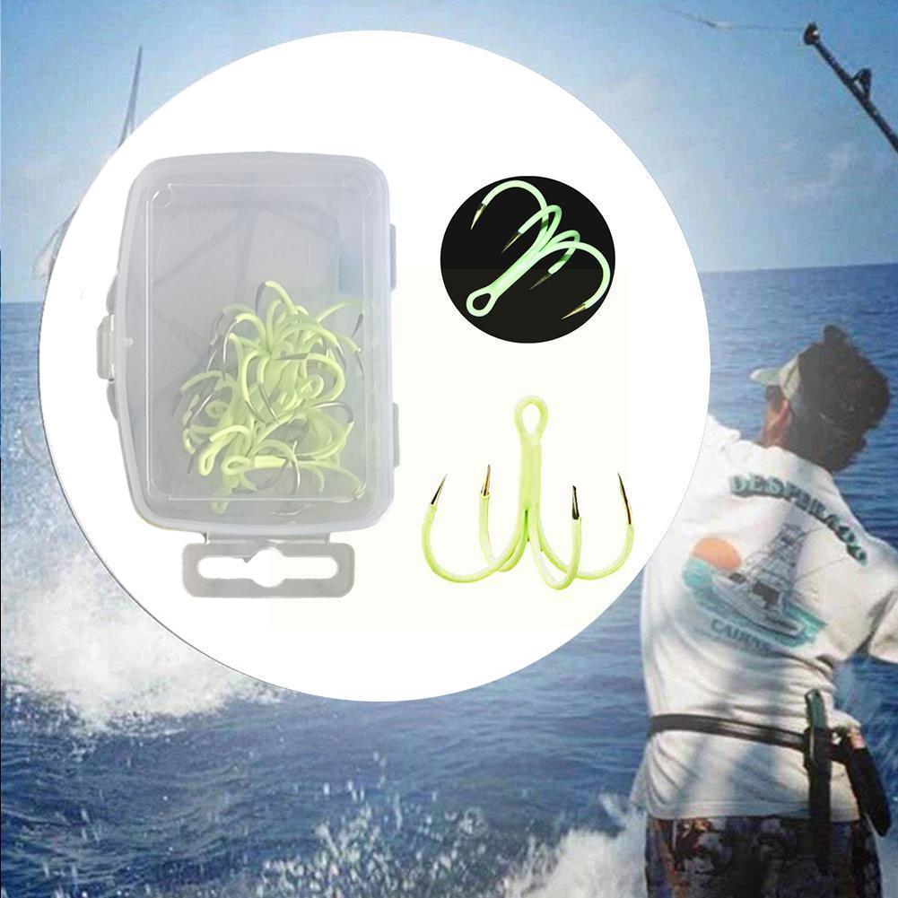 Buy KATYUSHA 10pcs Boxed Luminous Fishing Hook Luminous Hook Quadruple ...