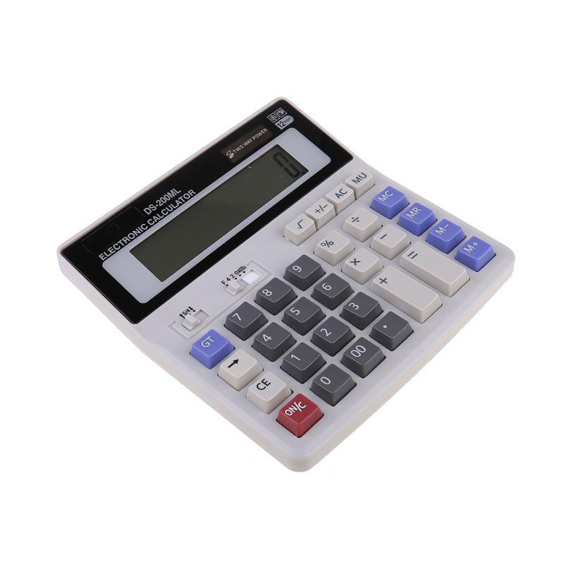Buy Standard Calculators Dual Power Big Button 12 Digit Large LCD ...