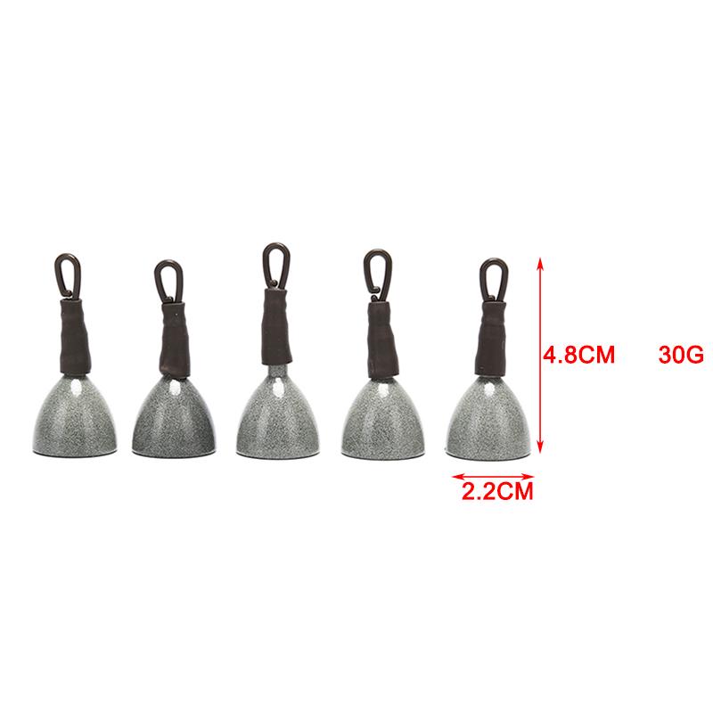 Buy 5Pcs Carp Fishing Back Lead Clip Sinkers 15G 30G Back Lead Clip ...