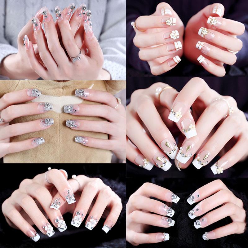Buy 24pcs Acrylic Artificial False French Nail Tips Fake Nails for ...