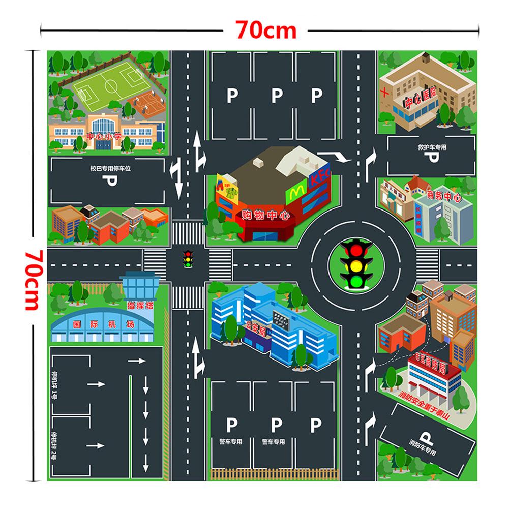 70*70cm Useful Simulate Traffic Road Street Scene Map PVC Kid Floor ...