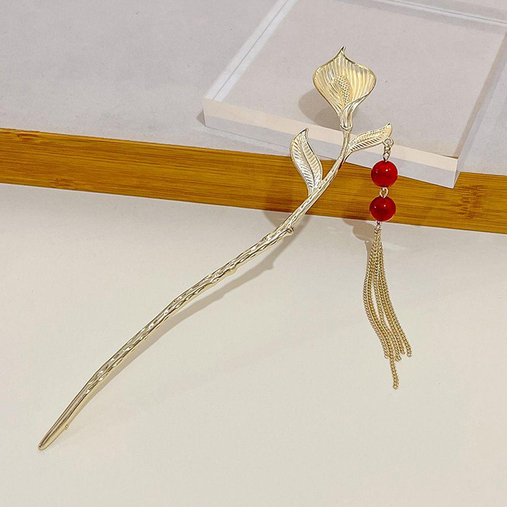 Buy Jewelry Tassel Cherry Flower Hair Fork Hairpin Chinese Style Hair ...