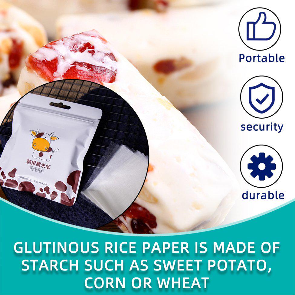 Buy 500 Sheets Nougat Wrapping Paper Edible Glutinous Rice Paper Baking ...