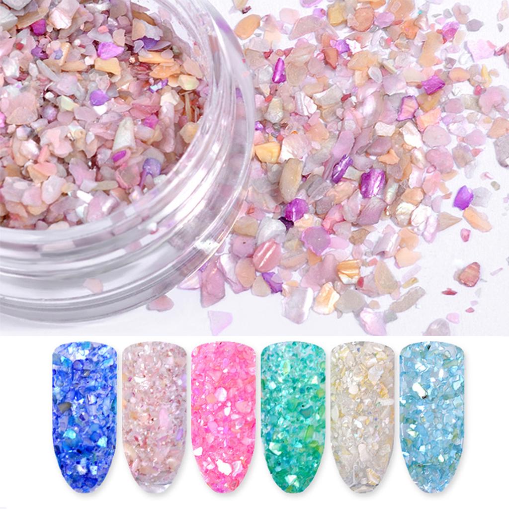 Buy 6Pcs Seashell Nail Sequins Holographic Sequins Set Irregular Ocean ...