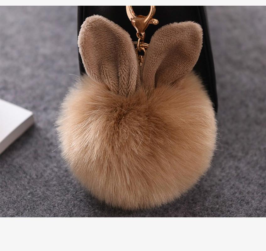 Buy Cute Bag Rabbit Ear Pendant Accessories Imitation Fox Fur Ball ...
