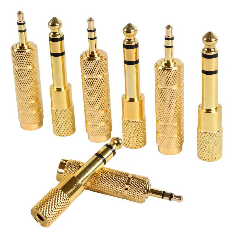 Buy Gold 3.5mm To 6.5mm Female To Male Stereo Headphone Jack Audio ...