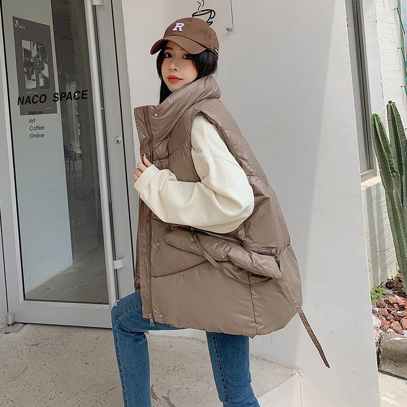 Buy Warm Women's Short Vest Coat Jacket Autumn Winter Pockets Ladies ...