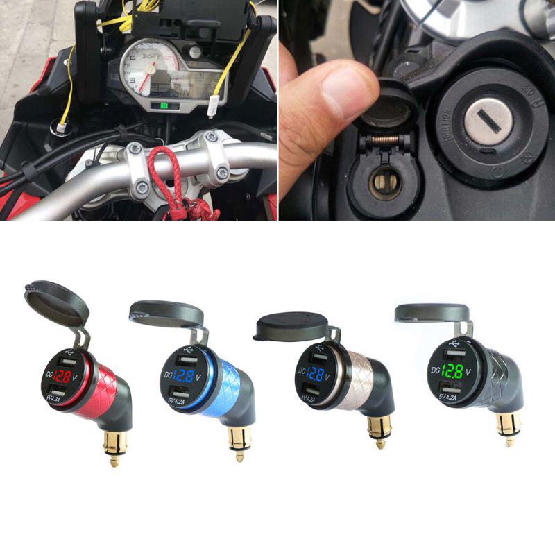 4.2A Dual USB Charger Power Adapter DIN Plug Socket LED Voltmeter for ...
