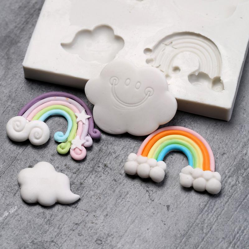 Cheap Rainbow & Clouds Silicone Mold Fondant Mould Cake Decorating ...