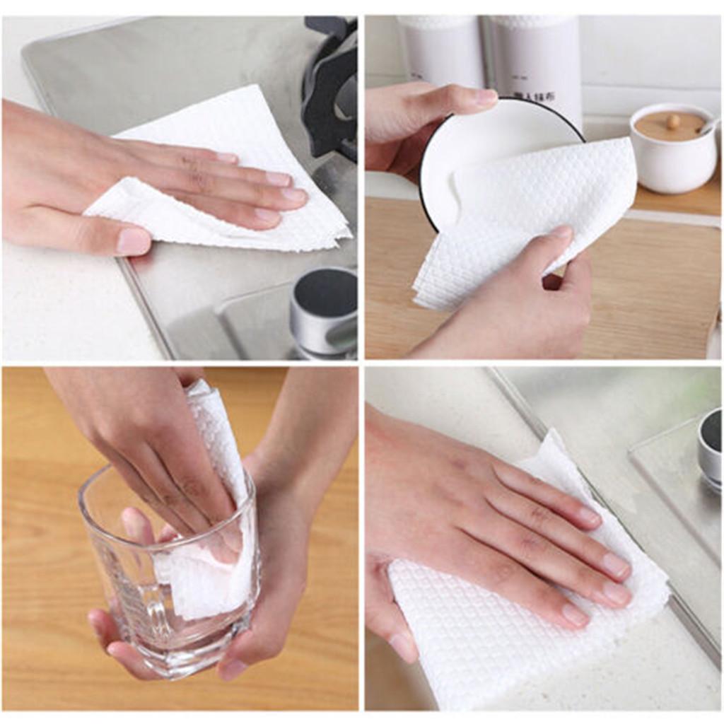 Buy Hoyoiun Disposable Dishcloth Absorbent Rag Cleaning Cloth Scouring ...