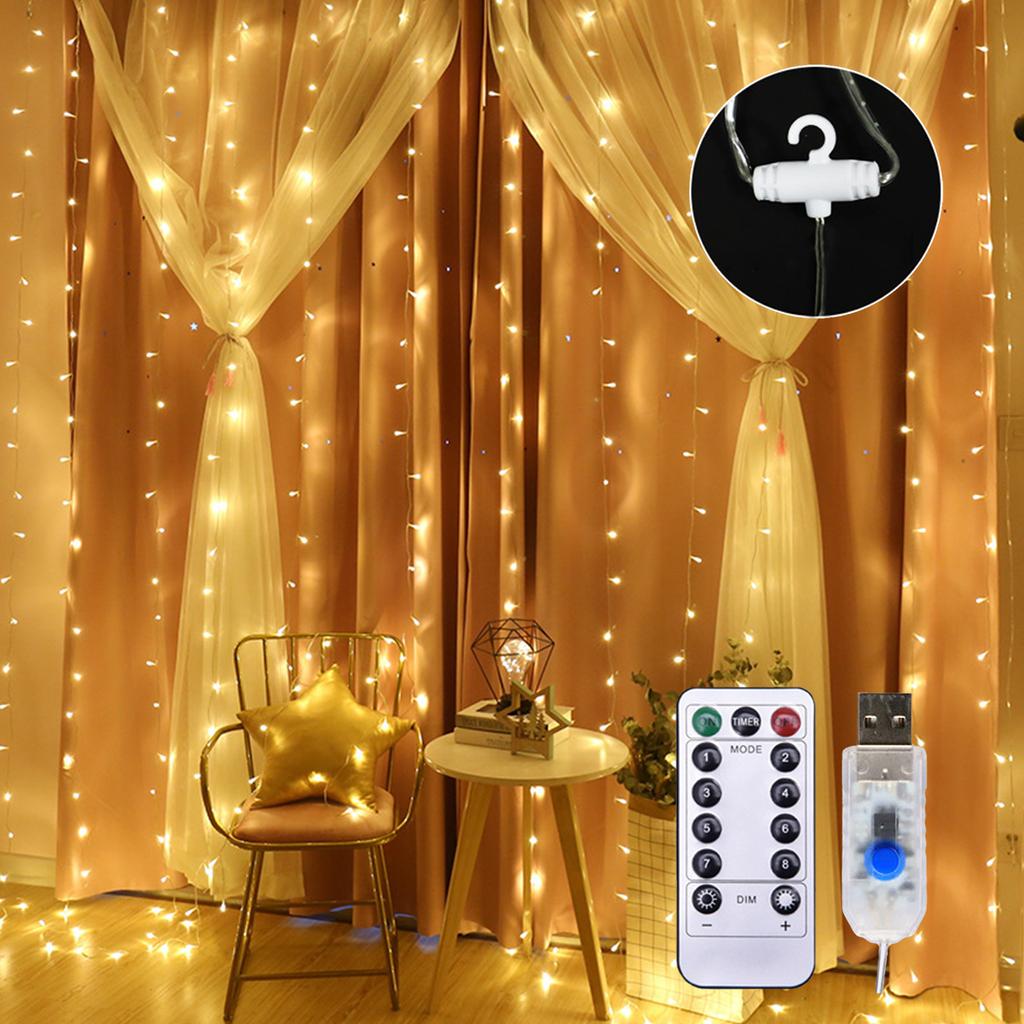Satın alın 10 X 10FT 300LEDs Curtain String Lights Curtain Fairy Lights ...