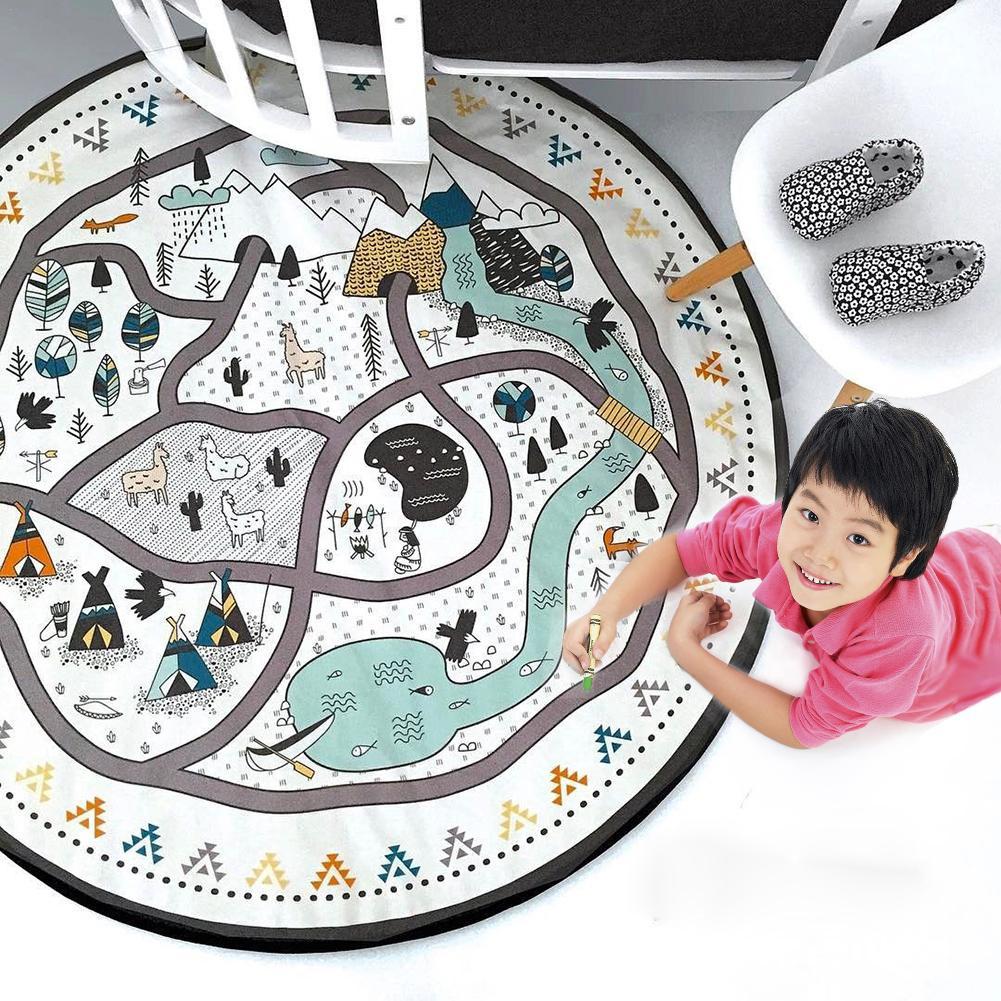 Buy Baby Crawling Mat World Map Pattern Game Blanket Floor Playmat ...