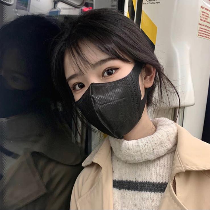 Buy 50 Pcs 3d Three Dimensional Disposable Three Layer Face Mask Black ...