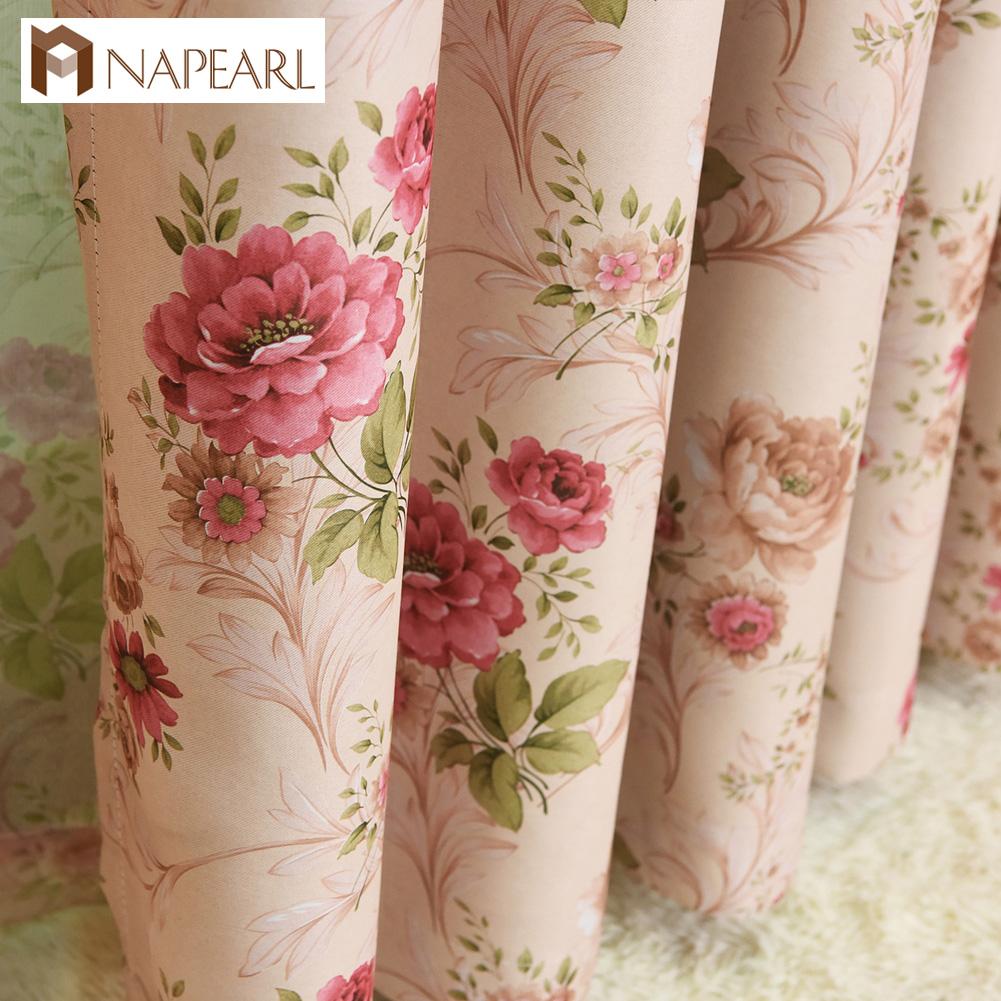 Buy 1PC European Style Pink Rose Flower Floral Curtain Romantic for ...