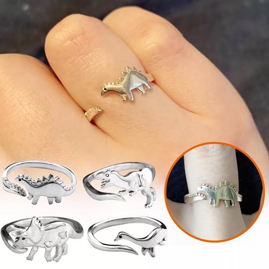 Cheap Dinosaur Ring Adjustable Finger Skin-friendly Open Ring Lead-free ...