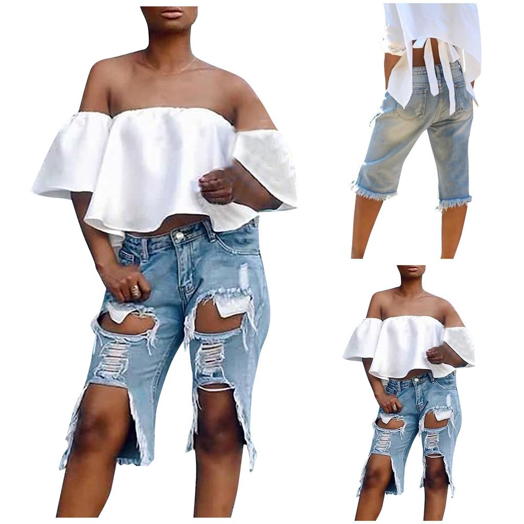 Buy Beatit Womens Comfy Summer Elastic Waist Pockets Casual Bull ...