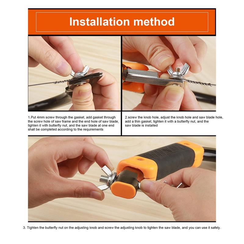 Buy 12 Inch Adjustable Saw U-Shape Coping Jig Saw with 20 Saw Blades ...