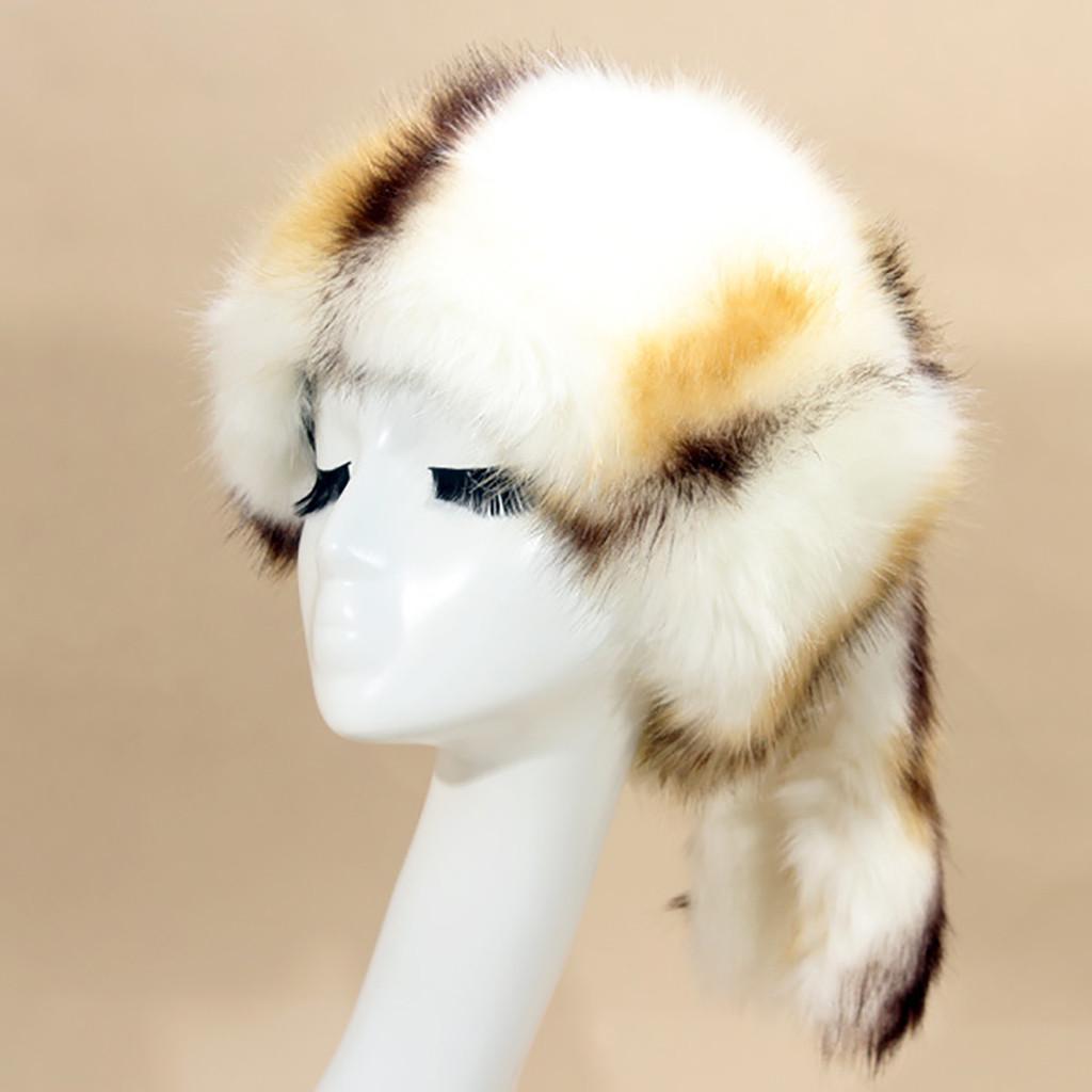 Buy Women Russian Thick Fluffy Cap Fake Faux Fur Headband Hat Winter ...