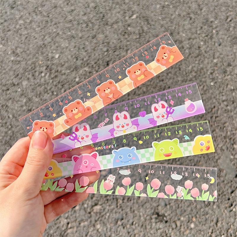 Cheap Cute Kawaii Study Time Cartoon Ruler Multifunction Diy Drawing ...