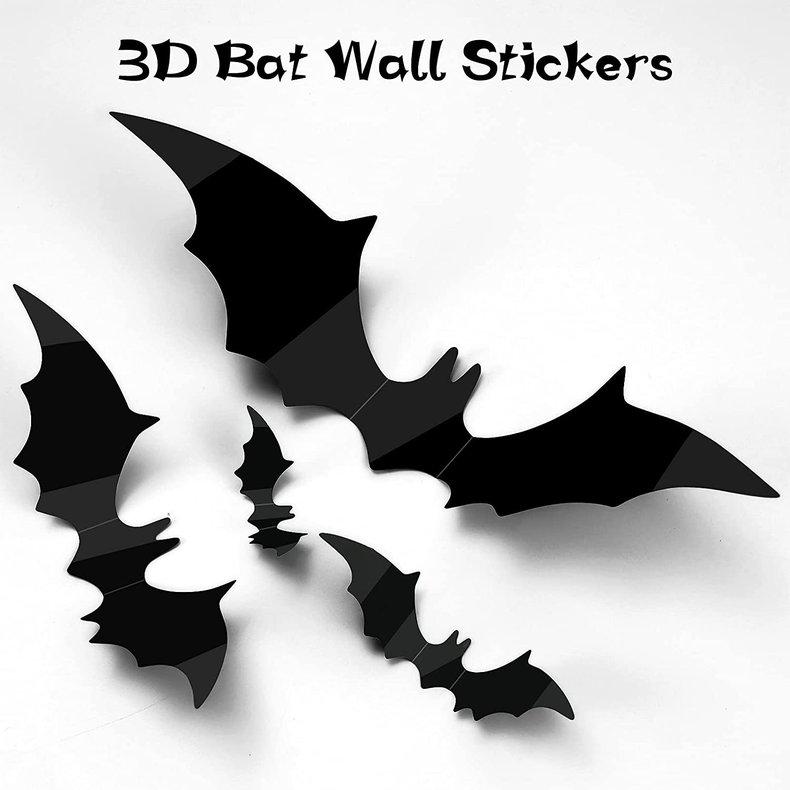 Halloween Bat Stickers 56PCS Removable Halloween Wall Stickers Wall ...