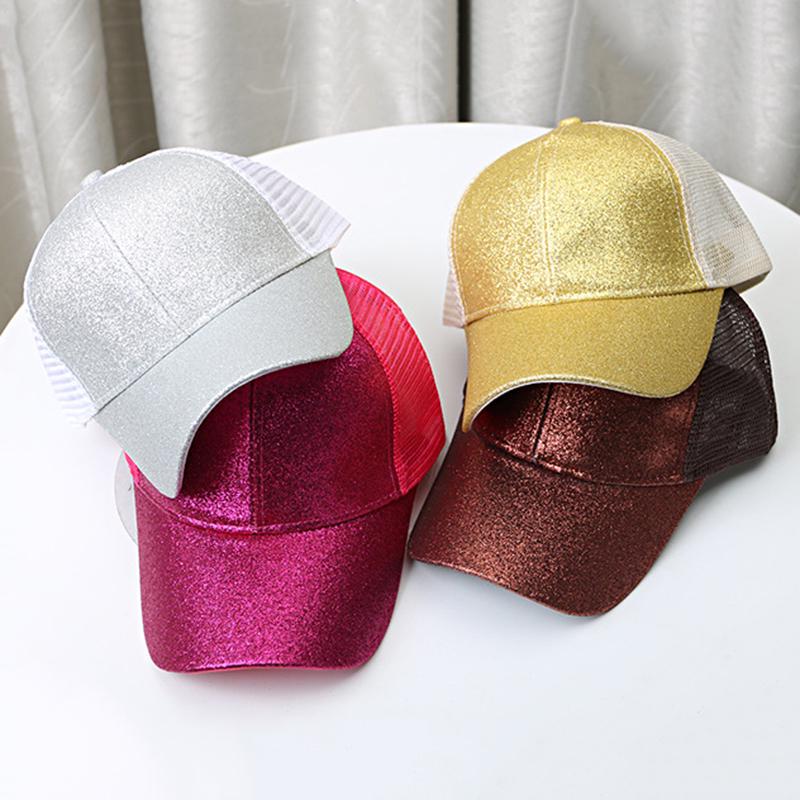 Buy Ladies Sports Cap Messy Hair Net Hat Adjustable Flash Ponytail ...