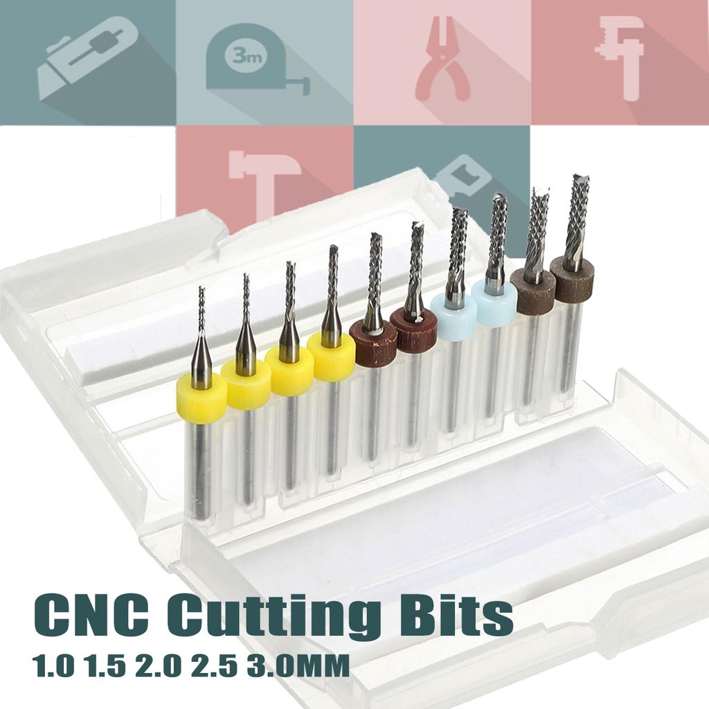 Goedkope 10Pcs Mini Pcb Drill Bit Engraving Mill Cutter Carbide Tools ...