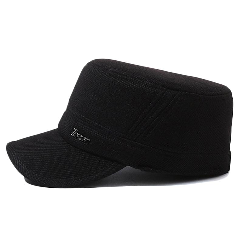 Cheap Middle-Aged and Old Man Military Caps Men's Winter Woolen Flat ...