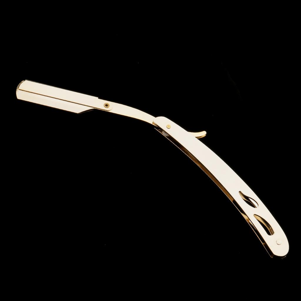 Buy Men's Stainless Steel Straight Edge Barber Razor Folding Shaver ...