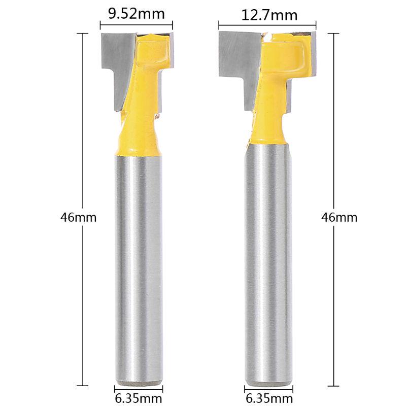 Buy 2 Pcs 1/4'' Shank Yellow T-Slot Cutter Router Bit Set for 3/8'' & 1 ...