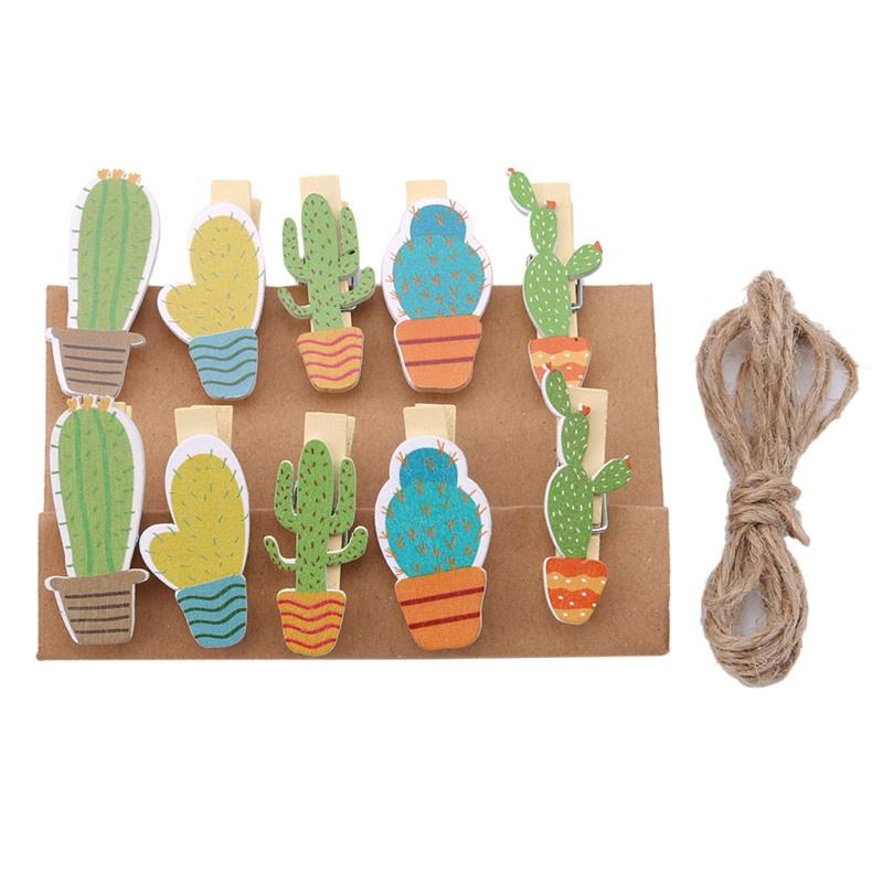 Buy 8 Pcs/pack Cartoon Wooden Paper Clip Message Stickers Clip ...